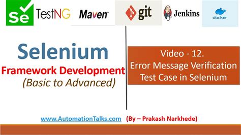 Selenium Framework Basic 12 Error Message Verification Test Case Automation Youtube