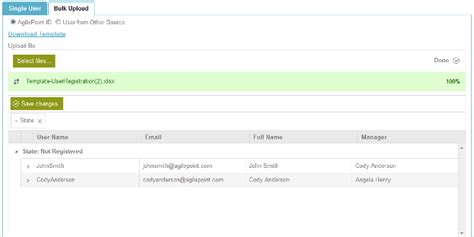 Bulk Upload Screen