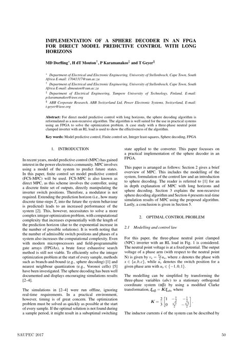 Pdf Implementation Of A Sphere Decoder In An Fpga For Direct Model
