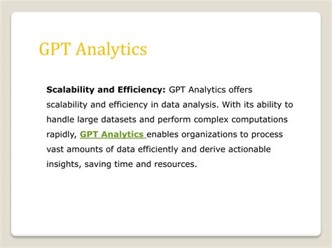PPT GPT Analytics Leveraging AI Powered Insights For Data Driven Decision Making PowerPoint