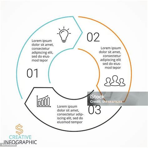 벡터 원형 화살표 Infographic 주기형 다이어그램 선형 그래프 프레 젠 테이 션 차트 3에 대한 스톡 벡터 아트 및 기타 이미지 Istock