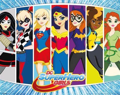 Poster Quadro Dc Super Hero Girls Character Burst Poster Sul Muro