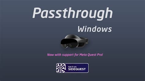 New Release Passthrough Windows V11 Meta Quest Pro Youtube
