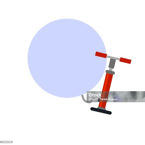 펌프는 큰 풍선을 팽창시킵니다 거품의 개념 프로모션 및 할인을위한 템플릿 공기를 펌핑하기위한 기계 도구 만화 플랫 일러스트 레이 션 공기 빼기에 대한 스톡 벡터 아트 및