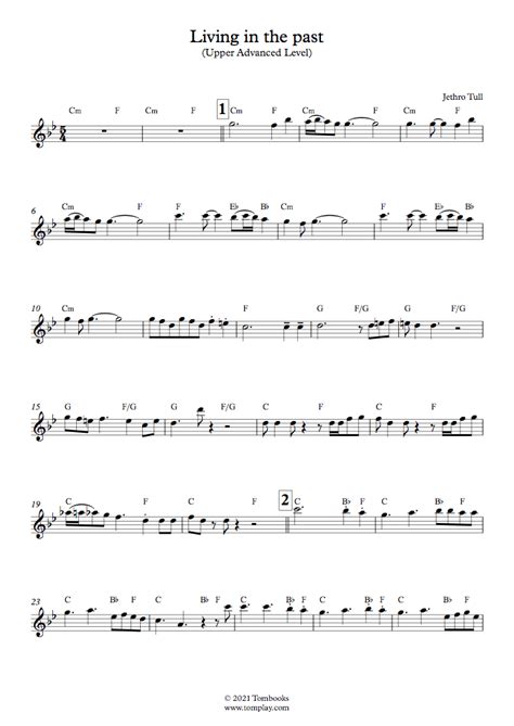 Living In The Past Upper Advanced Level Jethro Tull Flute Sheet Music
