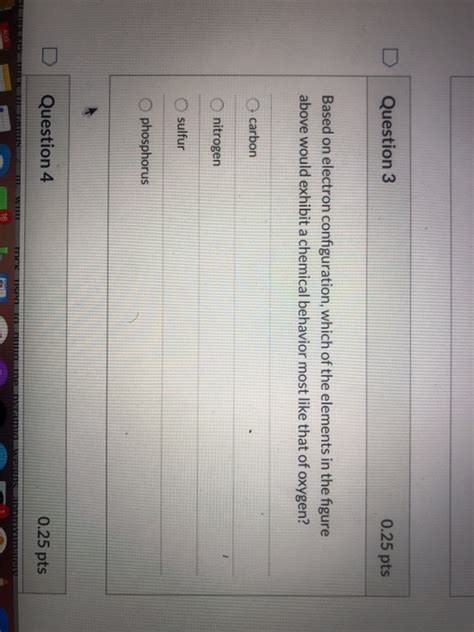 Solved Question 3 0 25 Pts Based On Electron Configuration