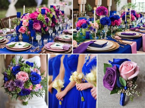Royal Blue And Purple Wedding Colors With Green And Pink Accents