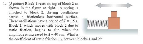 Solved 1 5 Points Block 1 Rests On Top Of Block 2 As Chegg Com
