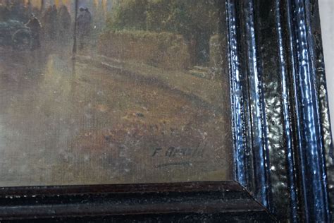 Antique Picture On Canvas Signed By Farnold Big Valley Auction