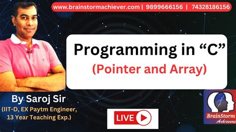 Pointer Array Programming In C Gate Cs Ugc Net Cs Hpsc Cs Pgt Cs Tgt Cs Youtube