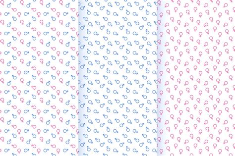 Premium Vector Gender Seamless Patterns Set Male And Female Sex Symbols Mars And Venus Signs