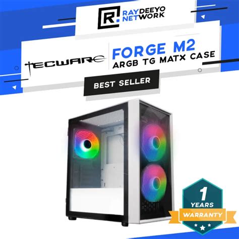 Tecware Forge M2 Tg Argb Matx Black White Gaming Case [airflow Optimized] Lazada