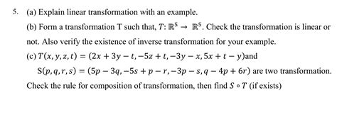 Answered Explain Linear Transformation With An Bartleby