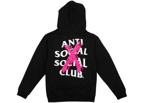 Anti Social Social Club Cancelled Hoodie Black Pink X