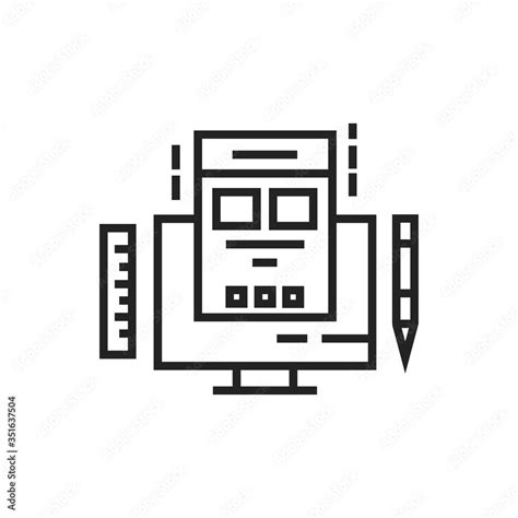 Graphic Design Courses Black Line Icon Learning Basics Design