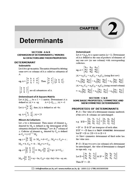 Determinant Theory Jee Gb Sir Pdf Matrix Mathematics Abstract Algebra