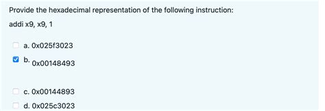Solved Provide The Hexadecimal Representation Of The Chegg