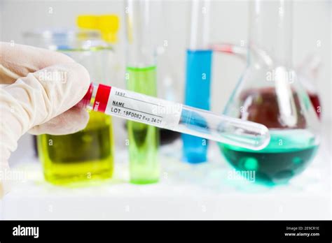 Closeup Of A Doctor Holding An Empty Test Tube In A Laboratory Stock Photo Alamy