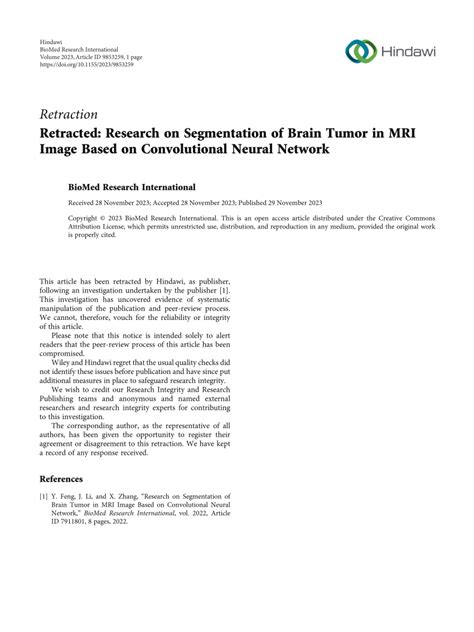 Pdf Retracted Research On Segmentation Of Brain Tumor In Mri Image