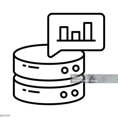 Bar Chart With Database Showing Concept Vector Of Database Analysis
