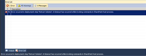 Error Occurred In Deployment Step Retract Solution A Timeout Has