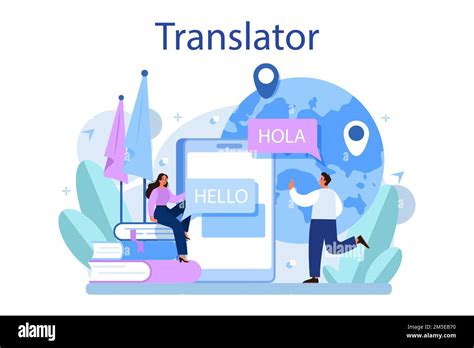 Translator Concept Linguist Translating Document Books And Speach