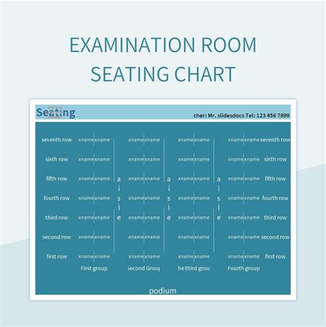 Free Seating Charts Templates For Google Sheets And Microsoft Excel Slidesdocs