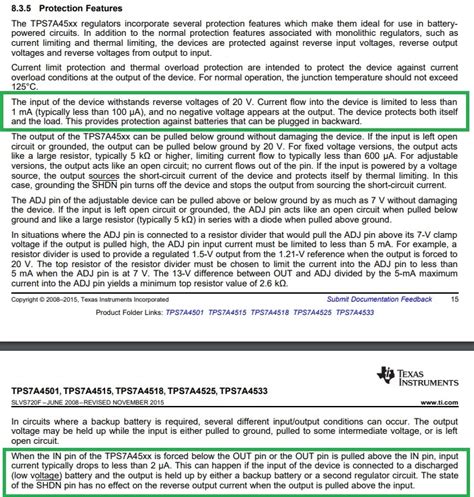 Reverse Current Protection Of TPS7A4501 Power Management Forum Power Management TI E2E