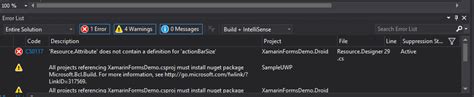 C Xamarin Forms Error Resourceattribute Does Not Contain A Definition For Actionbarsize