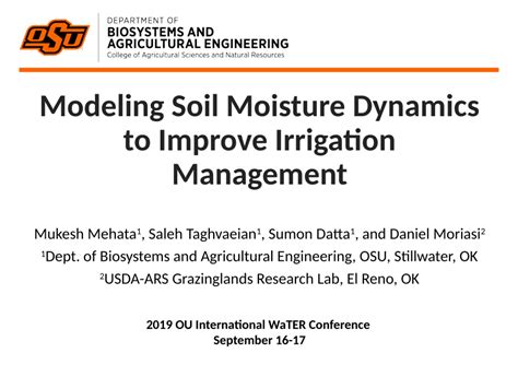 PDF Modeling Soil Moisture Dynamics To Improve Irrigation Management