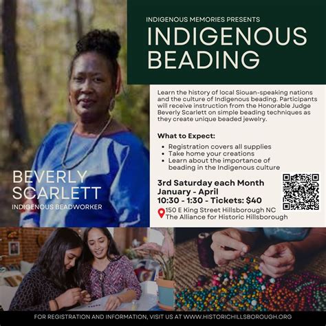 Indigenous Beading Classes At 150 E King Street Hillsborough Nc
