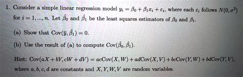 Solved Consider A Simple Linear Regression Model Yi Bo B1xi â‚¬i Where Each â‚¬i Follows