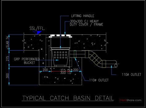 Typical Catch Basin Detail CAD Drawing DWG