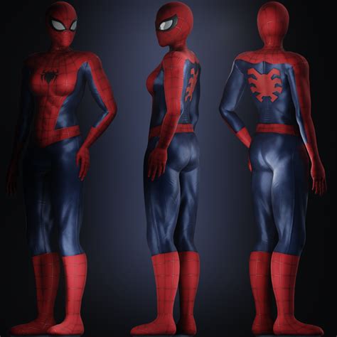Spider Girl Vrchat 3d Model Unity Package Color Variants