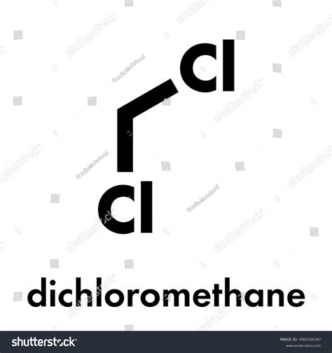 Dichloromethane Dcm Solvent Molecule Skeletal Formula Stock Vector Royalty Free 2062166387
