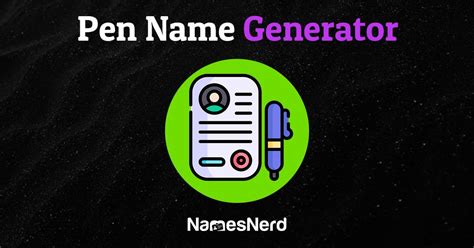 Pen Name Generator Namesnerd