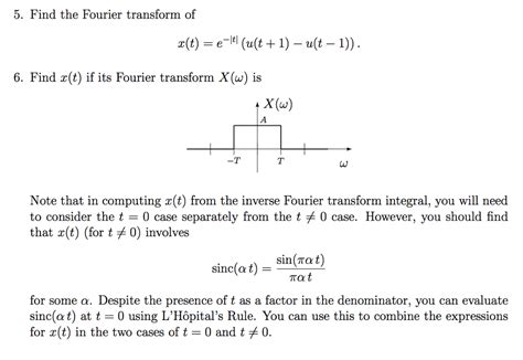 solved 5 find the fourier transform of 2 t e iti u t