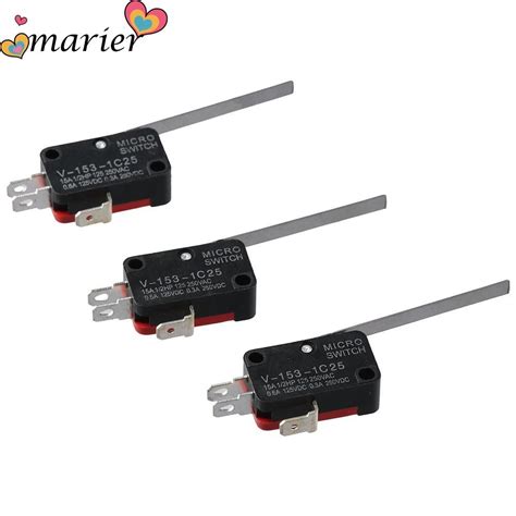 Marier 10pcs Lead Limit Switch 250v 15a 3 Pin Micro Switch Normal