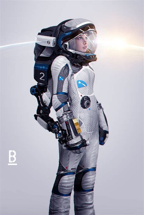 Spacesuit Girl Benoit Godde Space Suit Concept Art World Science