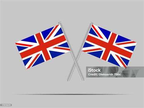 영국과 북아일랜드 국기 지구 지구지구와 두 깃대에 영국 국기 블루 오션과 녹색 아메리카 아프리카와 아시아 대륙 원래 색상과 비율 벡터 일러스트레이션 국가 세트 국가 관광