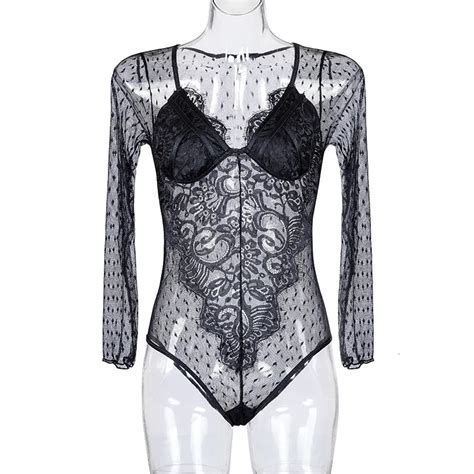 Лидер продаж сетчатый кружевной комбинезон женский костюм прозрачный сексуальный комбинезон с