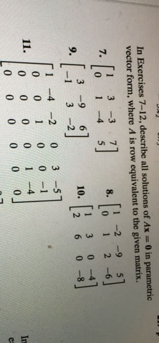 Solved In Exercises 7 12 Describe All Solutions Of Ax 0