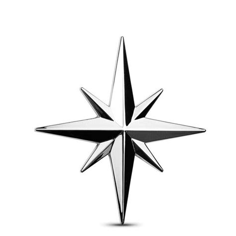 Guide Star North Polaris Car Stickers Metal Emblem Auto Badge Black