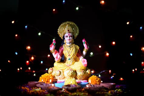 Lakshmi Dewi Hindu Dewi Lakshmi Dewi Lakshmi Saat Perayaan Diwali