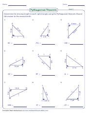 Pythagorean Theorem 06 Pdf Name Score Sheet 1 Pythagorean Theorem