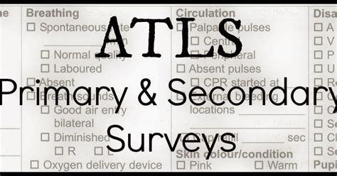 Winding Spiral Case Atls Primary And Secondary Surveys In Brief