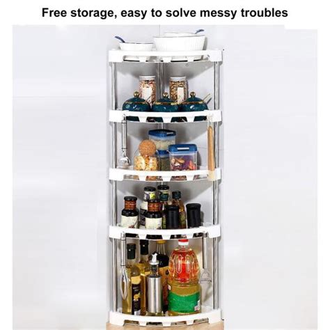 Купити 1 комплект кухонної полиці для зберігання з нержавіючої сталі Кухонний кутовий органайзер