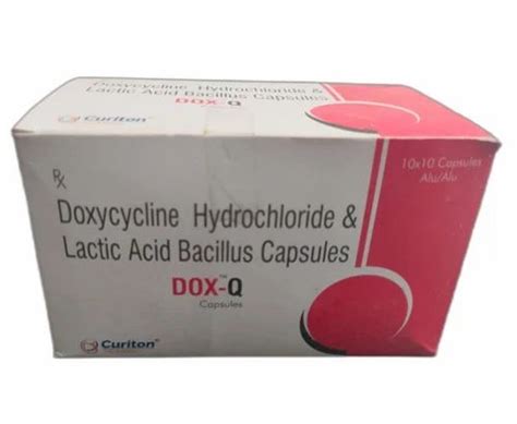Dox Q Doxycycline Hydrochloride Lactic Acid Bacillus Capsules Strength 100mg At Rs 190 Box In