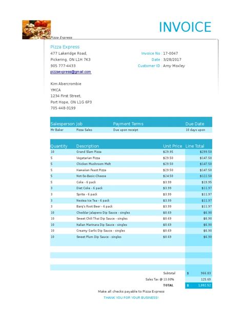 Invoice Test Pdf Invoice Foods