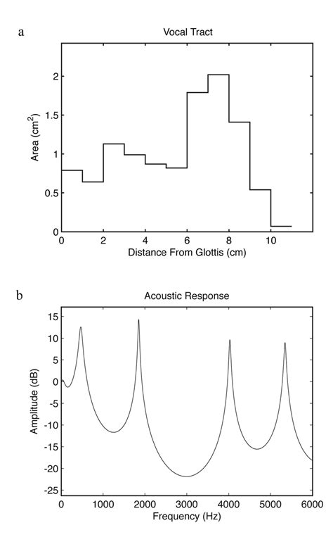 Vo Cal Tract Area Function A And Acoustic Response B Of The Nasal Download Scientific